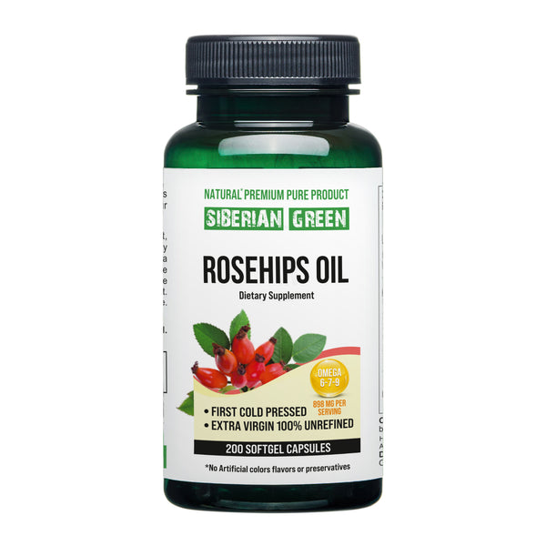 Rosehip Oil Capsules – 200 Softgels Siberian Green - Siberian Green ...